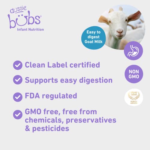 Bubs Goat Milk Infant Formula Stage 1, Infants 0-6 months, Made with Natural Goat Milk, 28.2 oz