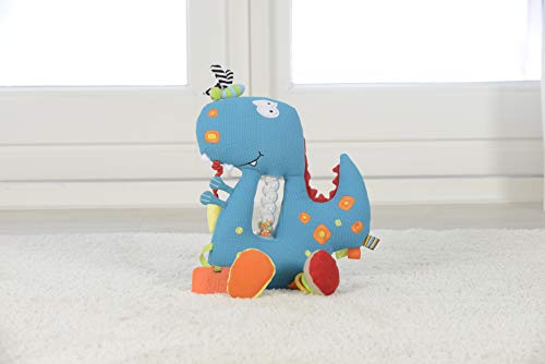 Dolce Play and Learn Dino Interactive Stuffed Animal Plush toy 14", educational sensory holiday gift for kids