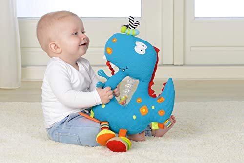 Dolce Play and Learn Dino Interactive Stuffed Animal Plush toy 14", educational sensory holiday gift for kids