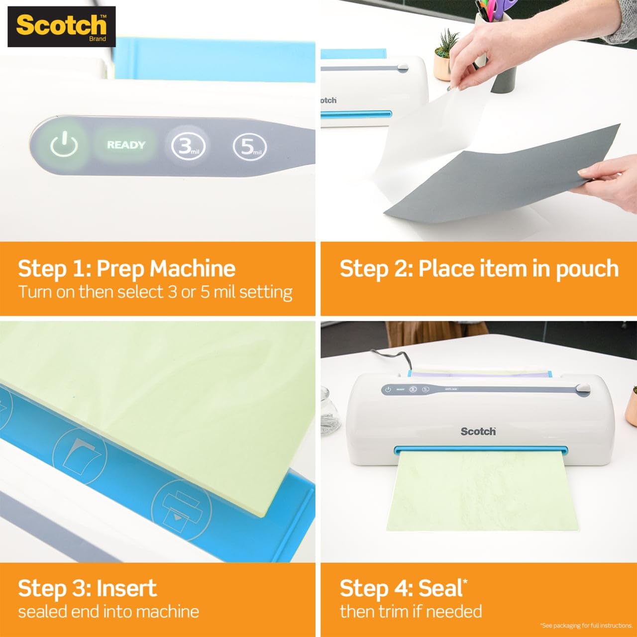 Scotch Self-Sealing Laminating Pouches, 25 Pack, Business Card size (LS851G)