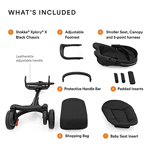 Stokke Xplory X, Modern Grey - Luxury Stroller - Adjustable for Both Baby & Parentsâ Comfort - Padding, Harness & Reflective Zipper for Added Safety - Folds in One Step