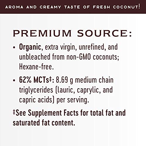 Nature's Way Organic Extra Virgin Coconut Oil, Pure & Unrefined, Cold-Pressed, USDA Organic, Non-GMO
