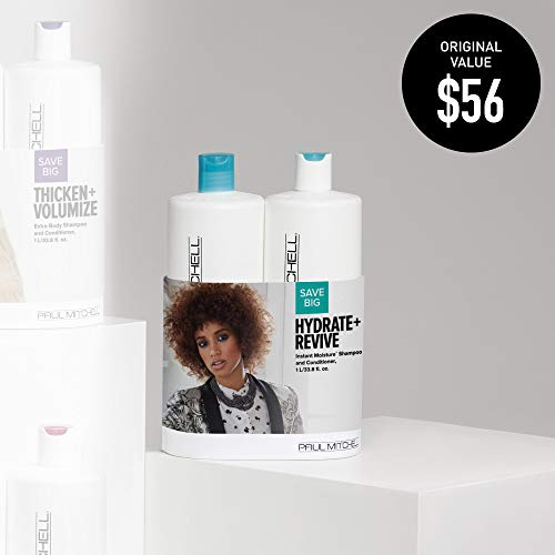Paul Mitchell Hydrate + Revive Instant Moisture Liter Duo, 33.8 Fl Oz (Pack of 2)