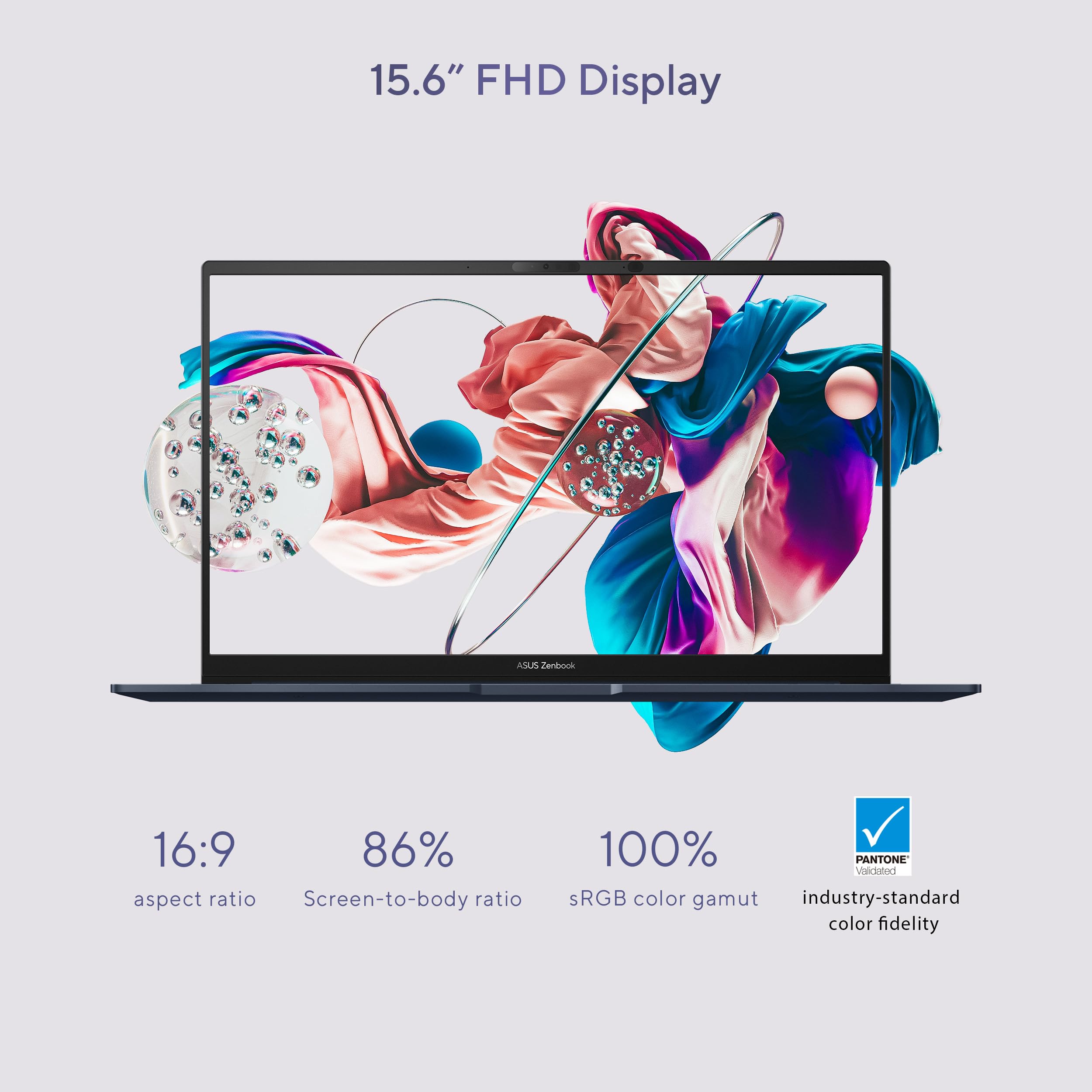 ASUS Zenbook 15 Laptop, 15.6” FHD Display, AMD Ryzen 5 7535U CPU, AMD Radeon Graphics, 16GB RAM, 512GB SSD, Windows 11 Home, Ponder Blue, UM3504DA-AS54