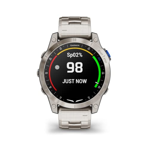 Garmin D2âą Mach 1, Touchscreen Aviator Smartwatch with GPS Moving Map, Aviation Weather, Health and Wellness Features and More, Vented Titanium Bracelet