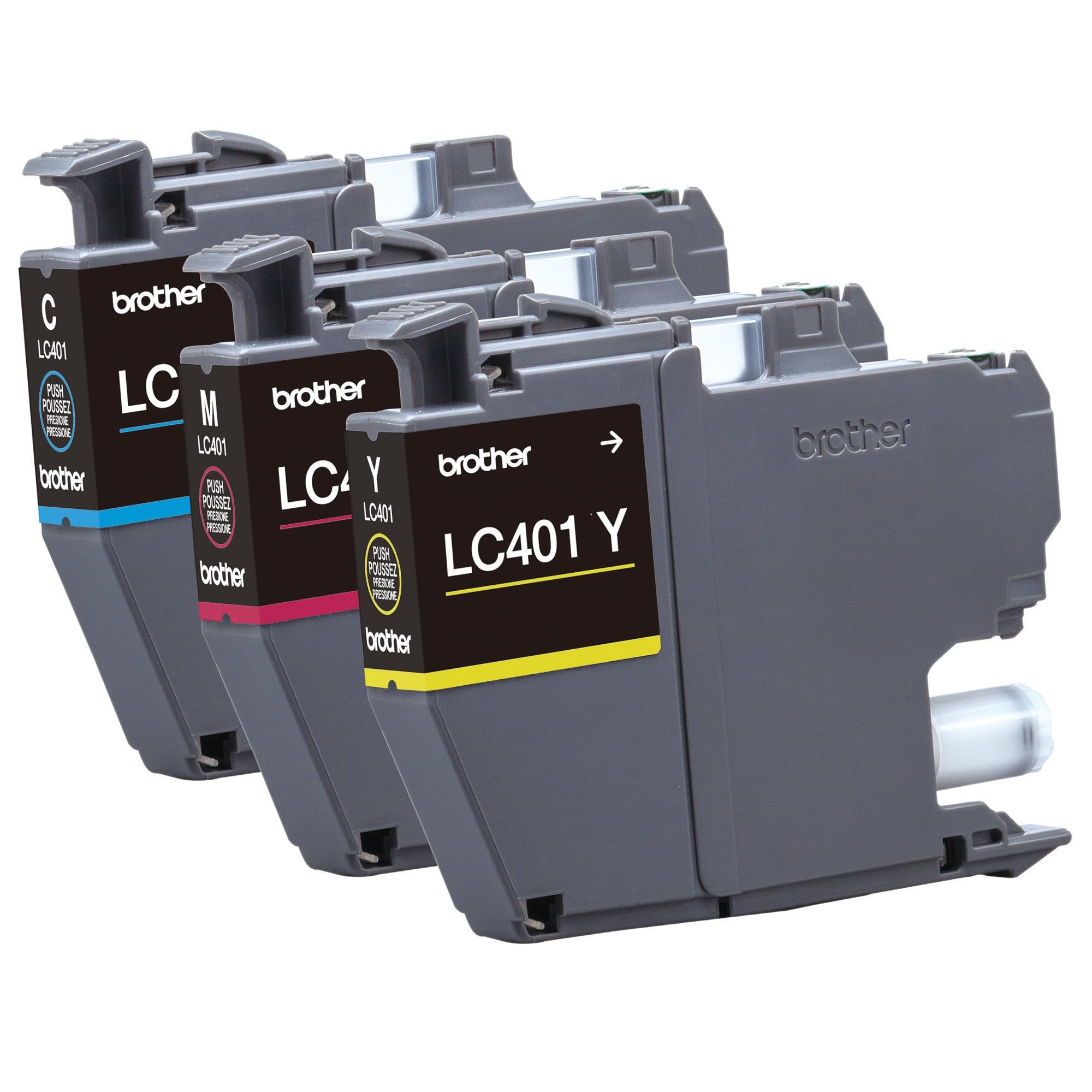 Brother Genuine LC401 Standard Yield 3-Pack Ink Cartridges – Includes 1 Cartridge Each of Cyan, Magenta and Yellow , 3 Count (Pack of 1)