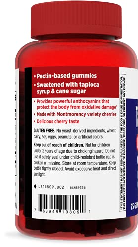 Nature's Way Tart Cherry, Ultra Montmorency Cherry, 1200 mg Potency, 75 Gummies