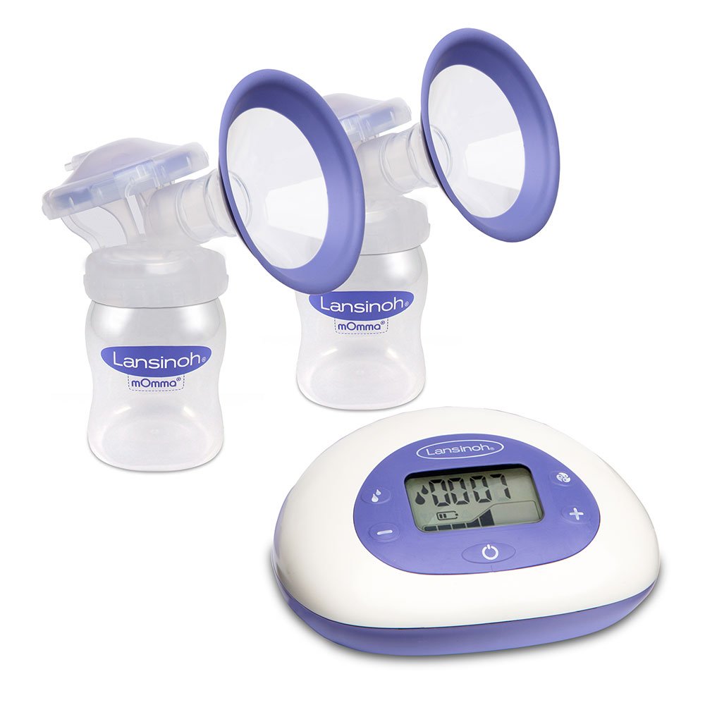 Lansinoh Signature Pro Double Electric Breast Pump with LCD Screen, Portable Breast Pump, Hygienic Closed System Design, 8 Adjustable Suction Levels and 3 Pumping Styles for Maximum Milk Production