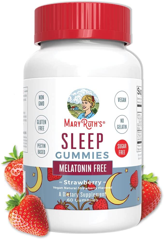 MaryRuth's Sleep Gummies | Sugar Free | NO Melatonin | L Theanine, Lemon Balm, Chamomile, Vitamin B6 | Relaxation & Sleep Support for Adult | Vegan | Non-GMO | Gluten Free | 60 Count