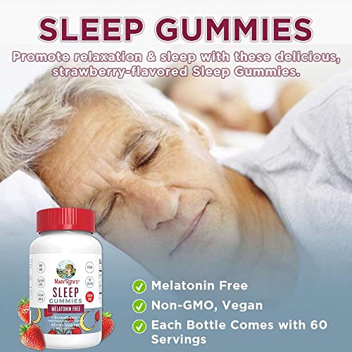 MaryRuth's Sleep Gummies | Sugar Free | NO Melatonin | L Theanine, Lemon Balm, Chamomile, Vitamin B6 | Relaxation & Sleep Support for Adult | Vegan | Non-GMO | Gluten Free | 60 Count