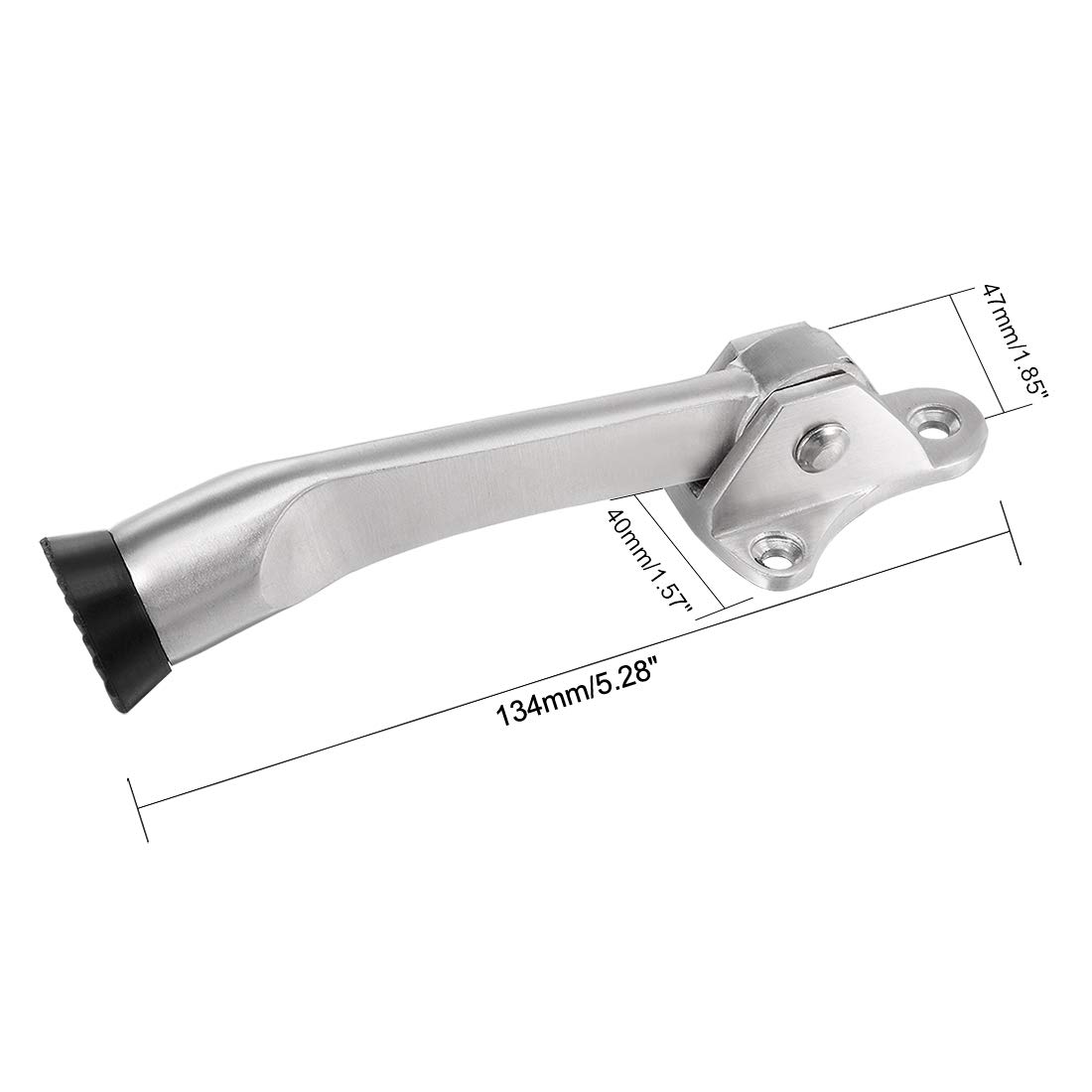 uxcell 304 Stainless Steel Brushed Easy-Step Kickdown Door Stop Holder Buffer w Screws