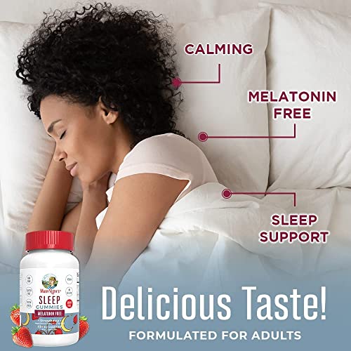 MaryRuth's Sleep Gummies | Sugar Free | NO Melatonin | L Theanine, Lemon Balm, Chamomile, Vitamin B6 | Relaxation & Sleep Support for Adult | Vegan | Non-GMO | Gluten Free | 60 Count
