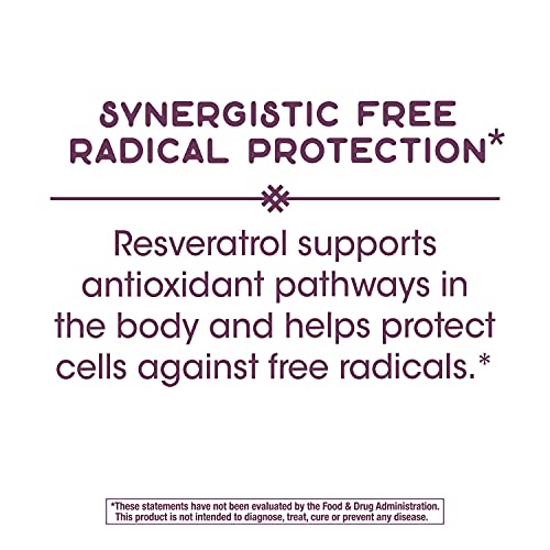 Nature’s Way Resveratrol-Forte, Premium Blend, Free Radical Protection*, 175 mg of Resveratrol per Serving, 60 Softgels