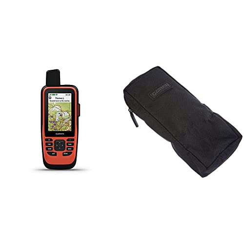 Garmin GPSMAP 86i, Floating Handheld GPS with Button Operation, Inreach Satellite Communication capabilities, Stream Boat Data From Compatible Chartplotters & Universal Carrying Case010-10117-02 Black
