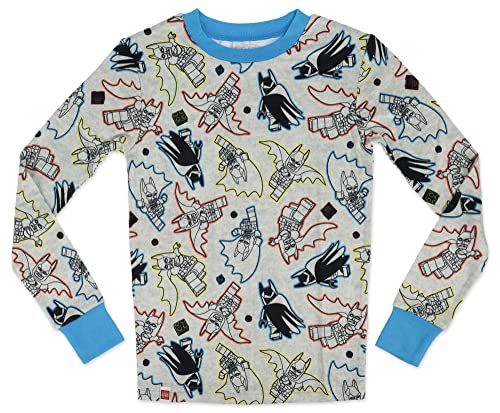 LEGO Batman Pajama Set For Boys, 4-Piece Cotton Blend, Blue/Black, Size 4