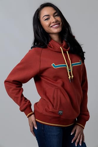 Kimes Ranch Two Scoops Fleece Women’s Hoodie (Large, Rusty Heather)