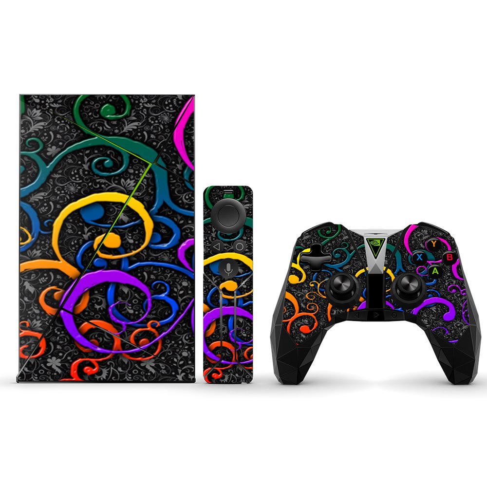 MightySkins Skin Compatible with NVIDIA Shield TV (2017) wrap Cover Sticker Skins Color Swirls