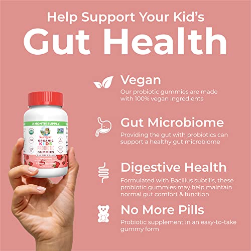 MaryRuth Organics Probiotic | USDA Organic Probiotic Gummies | Probiotic Digestive Support | Immune Support | Digestive & Gut Health Supplement | Vegan | Non-GMO | Gluten Free | 60 Count