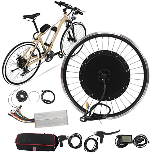 Vbestlife Front Wheel Electric Bicycle Conversion Motor Kit, 20 Inch 48V 1500W Electric Bike Front Drive Motor Wheel Kit with 35A Controller LC‑S866 Meter Shifter Assist Sensor