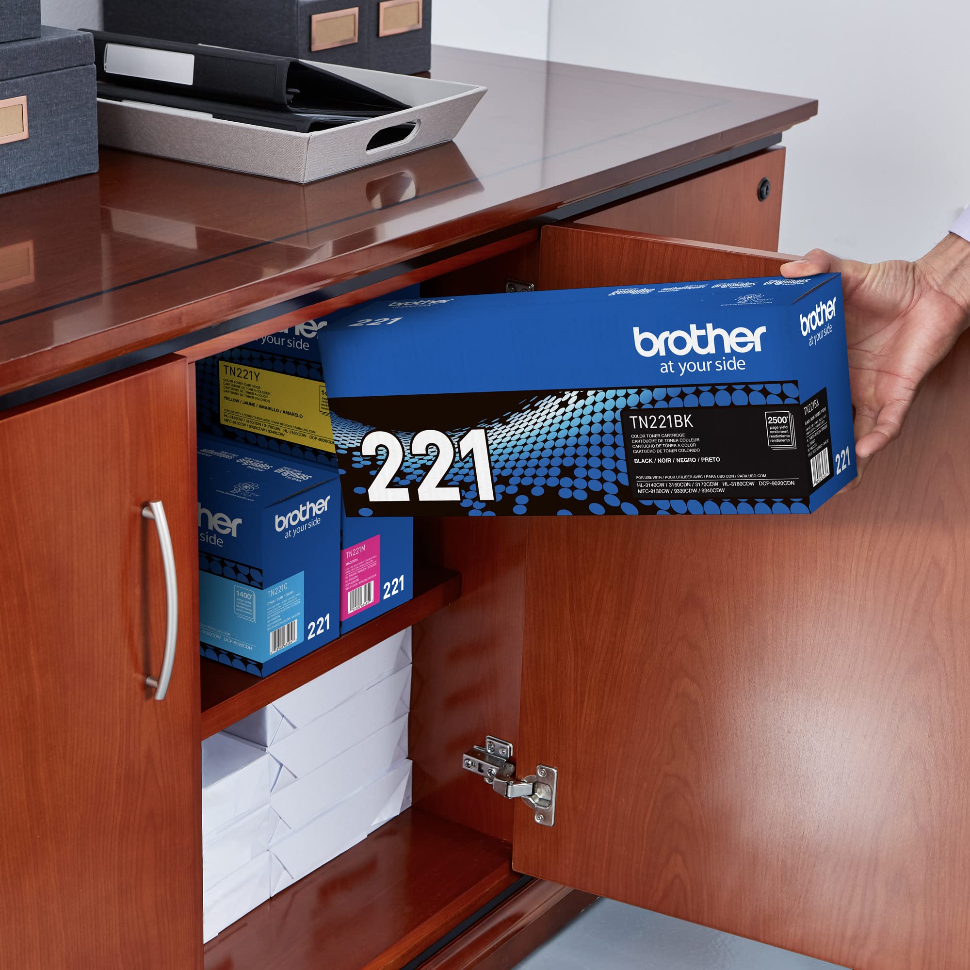 Brother Genuine Standard Yield Toner Cartridge, TN221BK, Replacement Black Toner, Page Yield Upto 2,500 Pages, Amazon Dash Replenishment Cartridge, TN221
