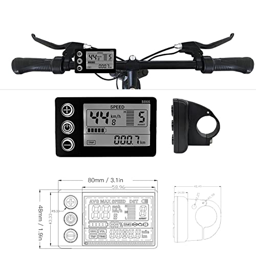 Vbestlife Front Wheel Electric Bicycle Conversion Motor Kit, 20 Inch 48V 1500W Electric Bike Front Drive Motor Wheel Kit with 35A Controller LC‑S866 Meter Shifter Assist Sensor