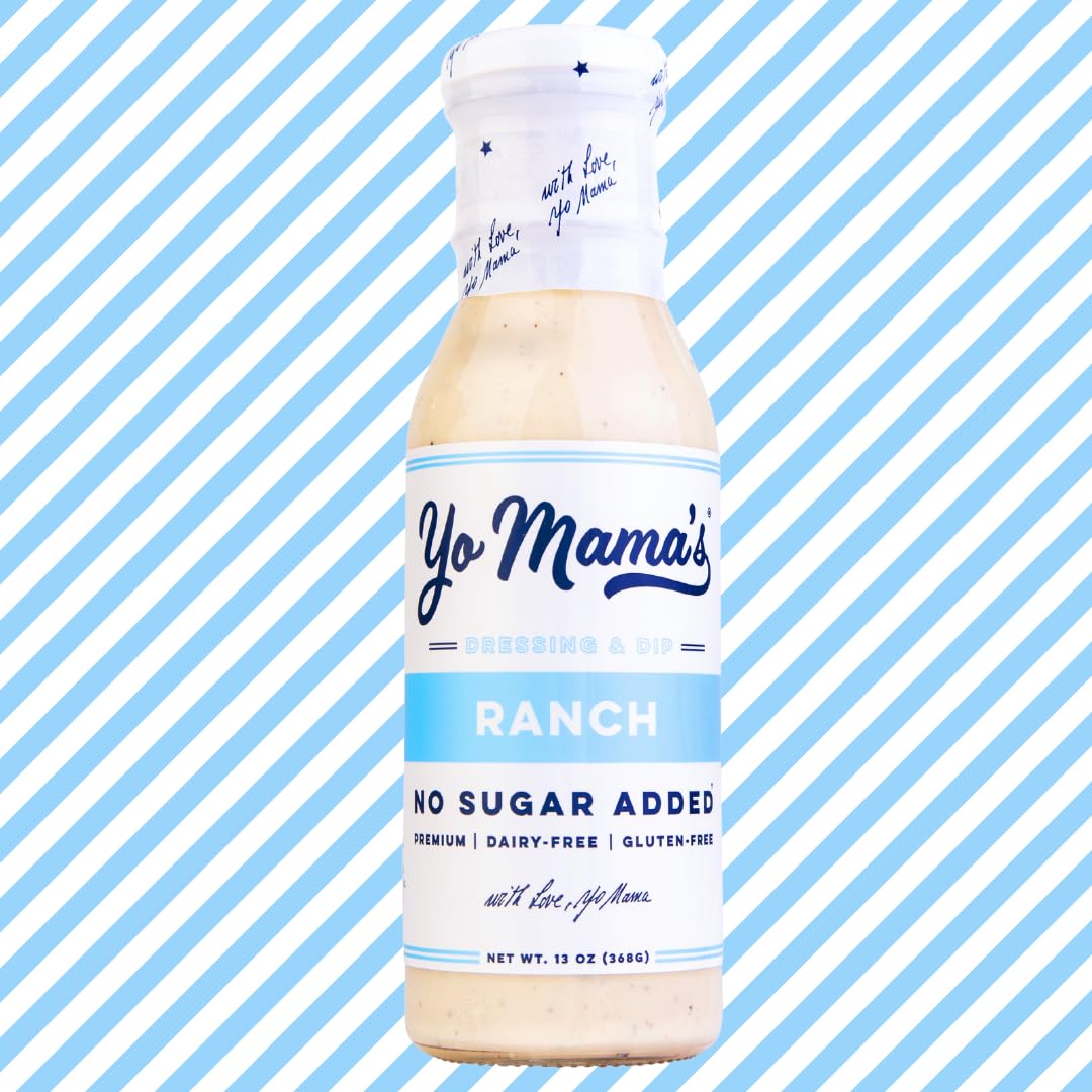 Yo Mama's Foods Keto Ranch Salad Dressing and Dip - Pack of (2) - Dairy Free, Gluten Free, Low Sodium, and All Natural!