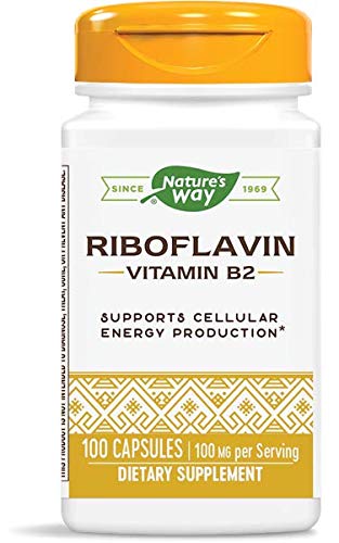 Nature's Way Vitamin B2, 100 mg Riboflavin, 100 Capsules, Pack of 2