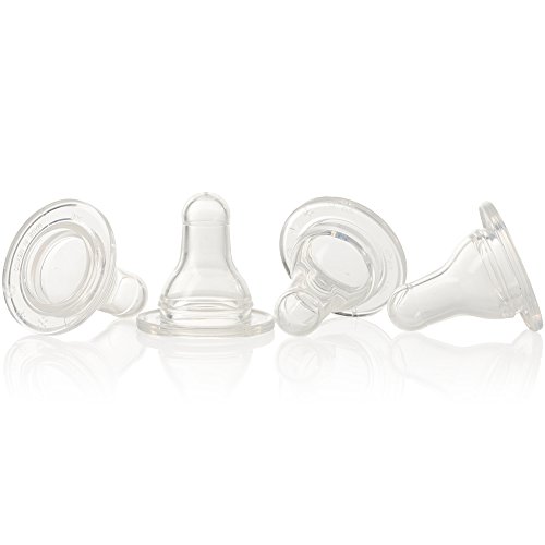 Evenflo 4 Pack Classic Silicone Nipple, Medium Flow (3-6 months)