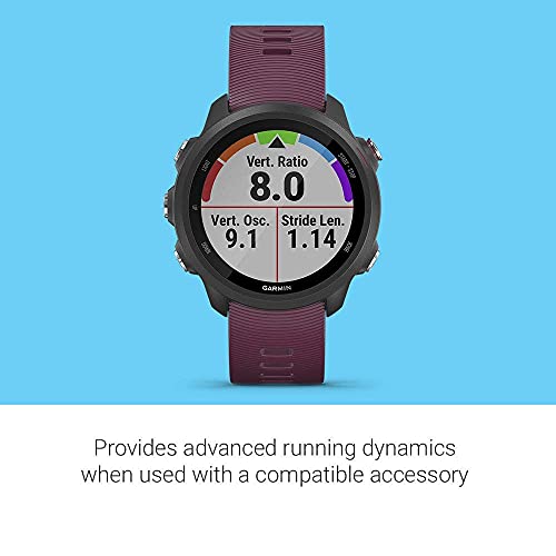 Garmin Forerunner 245, GPS Running Smartwatch with Advanced Dynamics, Berry (Renewed)