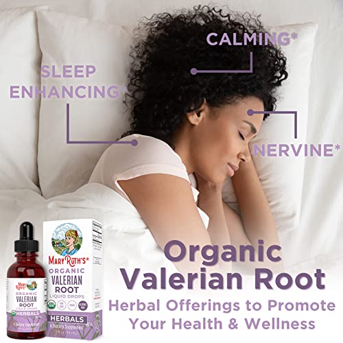 Valerian Root by MaryRuth's | 2 Month Supply | Sugar Free | USDA Organic Valerian Root Drops | Support Sleep, Calm, and Stress | Vegan | Non-GMO | Gluten Free | 60 Servings