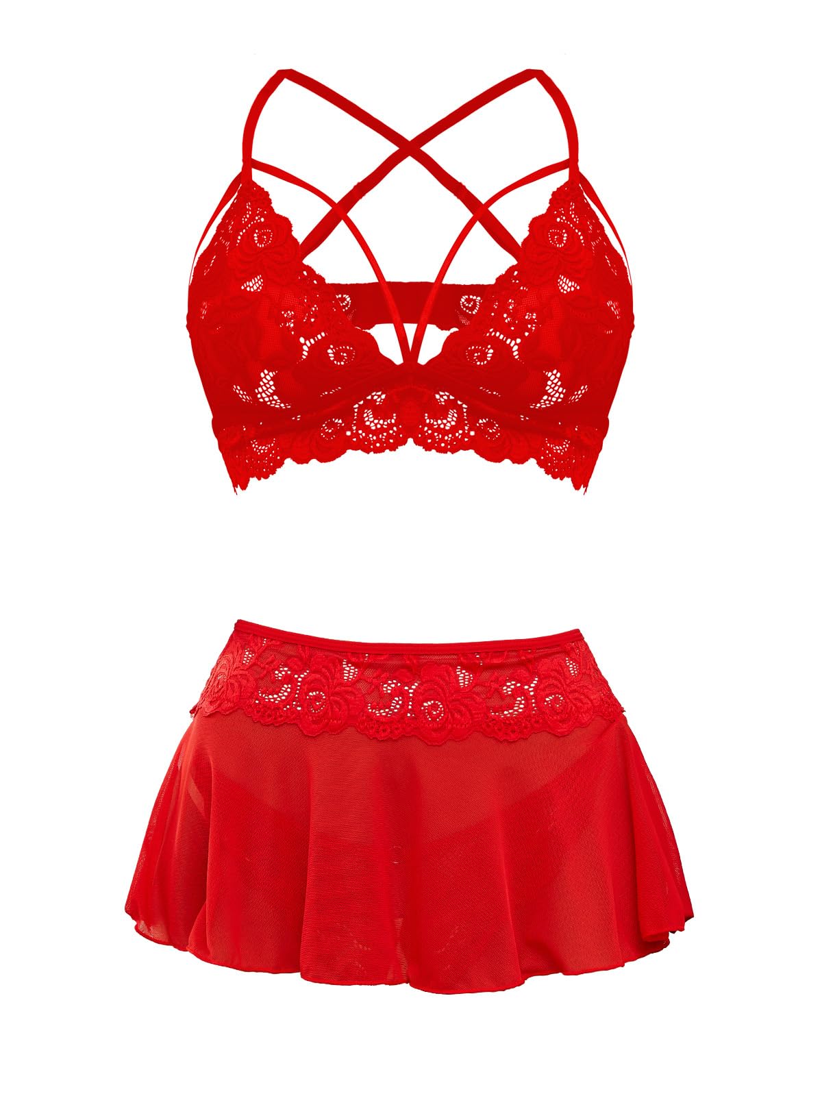 PITINAN Red Lingerie for Women XL