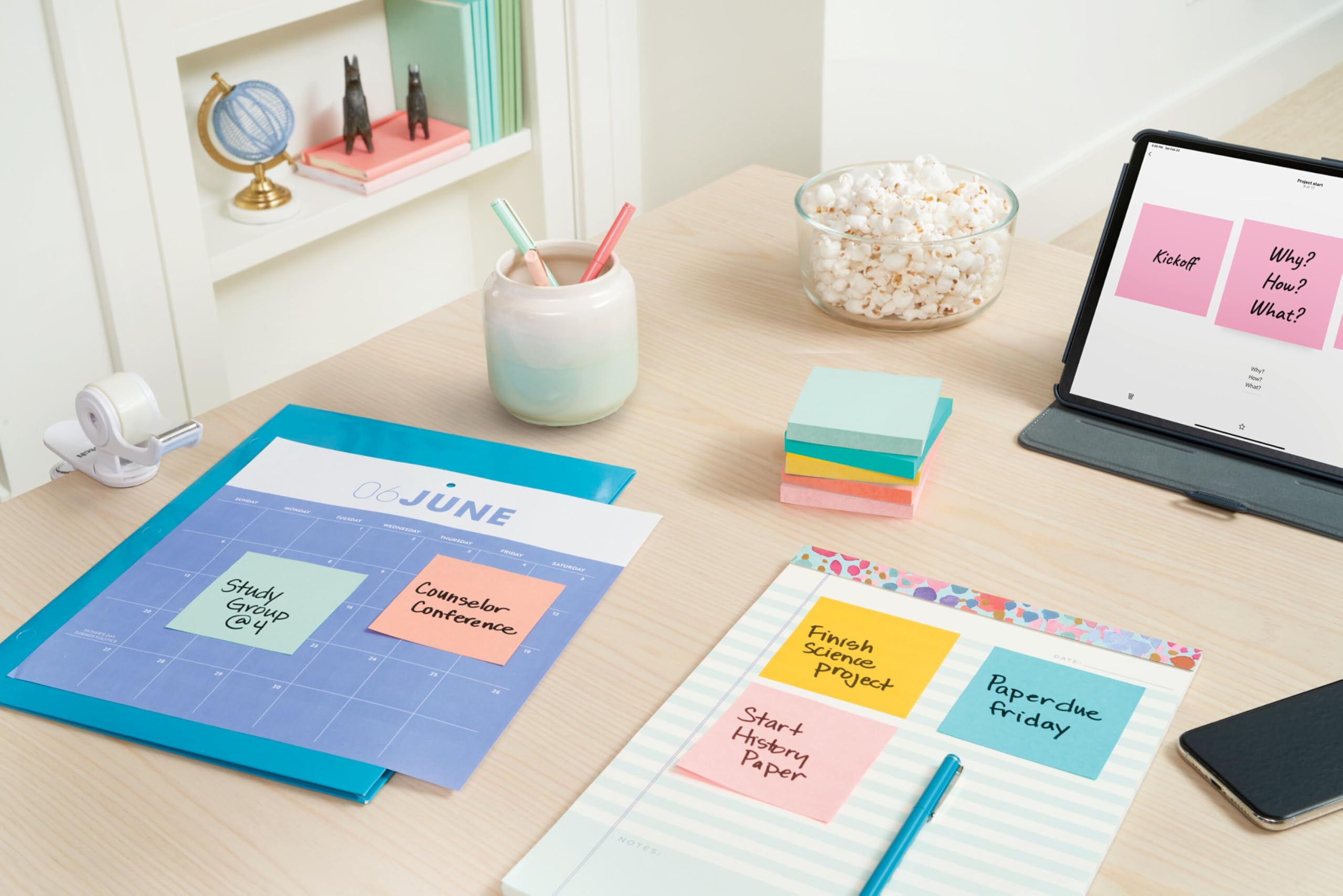 Post-it Notes, 1.5x2 in, 24 Pads, America's #1 Favorite Sticky Notes, Beachside Café Collection, Pastel Colors, Clean Removal, Recyclable (654-14AU)