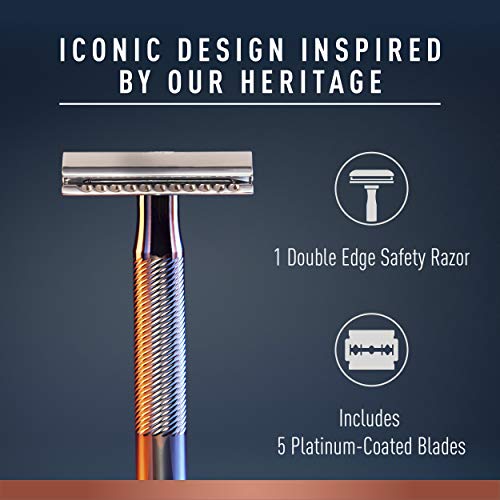 King C. Gillette Complete Men's Beard Care Gift Kit, Double Edge Safety Razor, Beard and Face Wash, Beard Oil, Beard Balm, Shave Gel