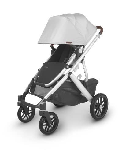 Vista V2 Stroller - Bryce (White Marl/Silver/Chestnut Leather) + MESA Infant Car Seat - Jake (Black)