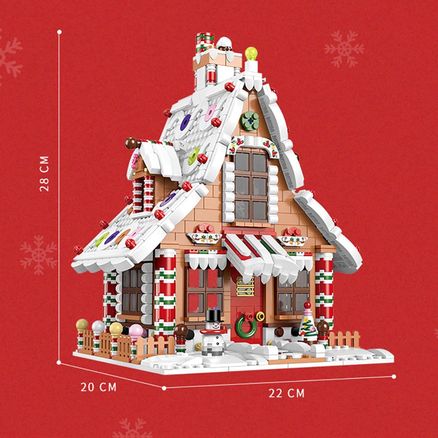 Christmas Gingerbread House Kit Building Block Set Toys, with Led Light, Christmas Tree, Christmas Gift for Advent Calendar 2023 (1620 Pieces)