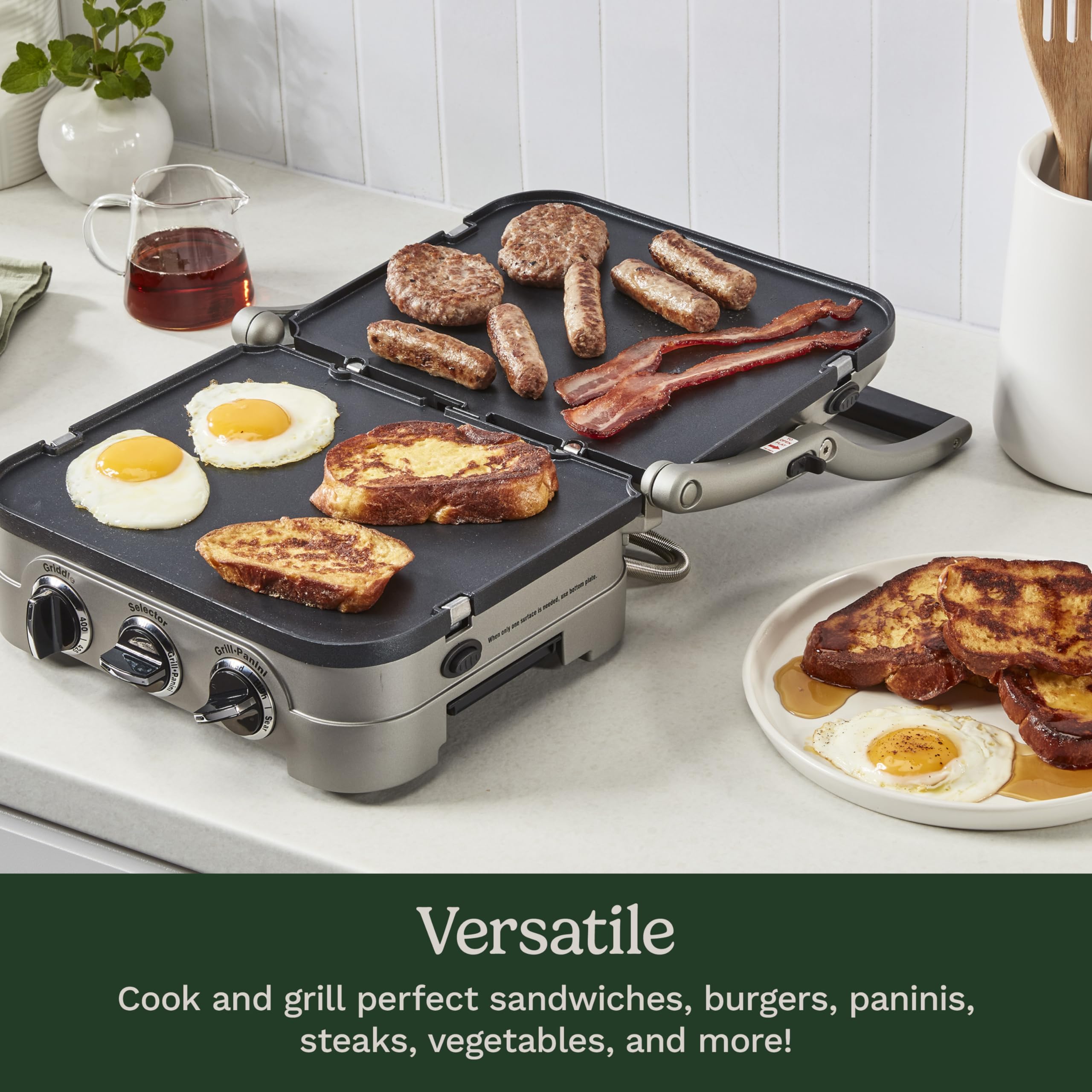 Panini Press by Cuisinart, Stainless Steel Griddler, Sandwich Maker & More, 5-IN-1, GR-4NP1