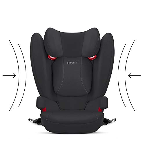 CYBEX Solution B-Fix High Back Booster Seat, Lightweight Booster Seat, Secure Latch Installation, Linear Side Impact Protection, 12-Position Adjustable Headrest, for Kids 40-120 Lbs, Volcano Black
