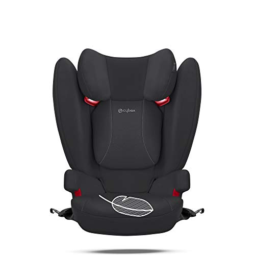 CYBEX Solution B-Fix High Back Booster Seat, Lightweight Booster Seat, Secure Latch Installation, Linear Side Impact Protection, 12-Position Adjustable Headrest, for Kids 40-120 Lbs, Volcano Black