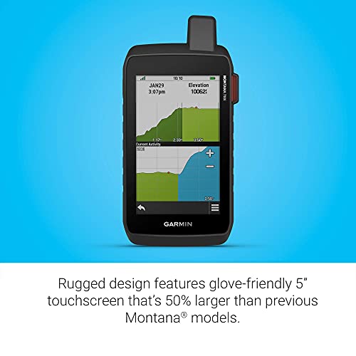 Garmin Montana 700i, Rugged GPS Handheld with Built-in inReach Satellite Technology, Glove-Friendly 5" Color Touchscreen (Renewed)