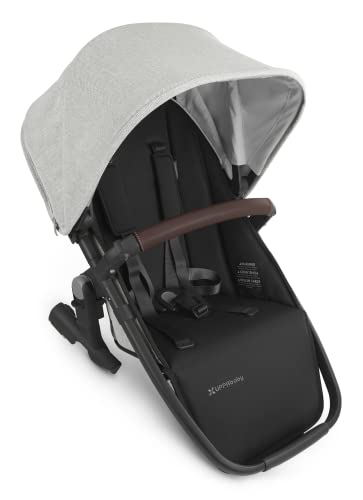 Vista V2 Stroller -Anthony (White & Grey Chenille/Carbon/Chestnut Leather) + Upper Adapters + RumbleSeat V2 - Anthony (White & Grey Chenille/Carbon/Chestnut Leather)