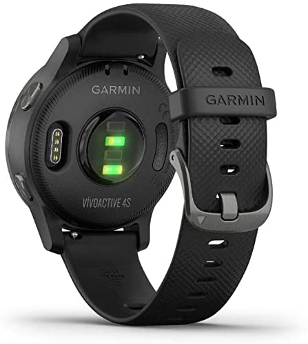 Garmin 010-N2172-11 Vivoactive 4S GPS Smartwatch, Slate Stainless Steel Bezel with Black Case and Silicone Band (Renewed)
