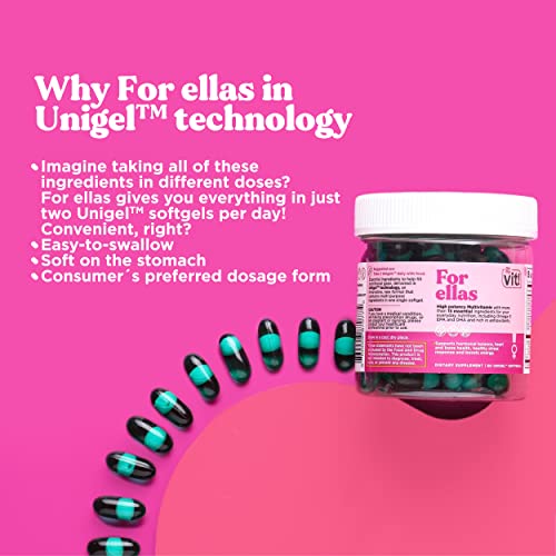 OhMyVit! for Ellas Womens Multivitamin Unigel – 60Pcs Softgels Multi Vitamins Supplements for Women – 15 Vitamins and Minerals Support Hormonal Balance, Bone Health