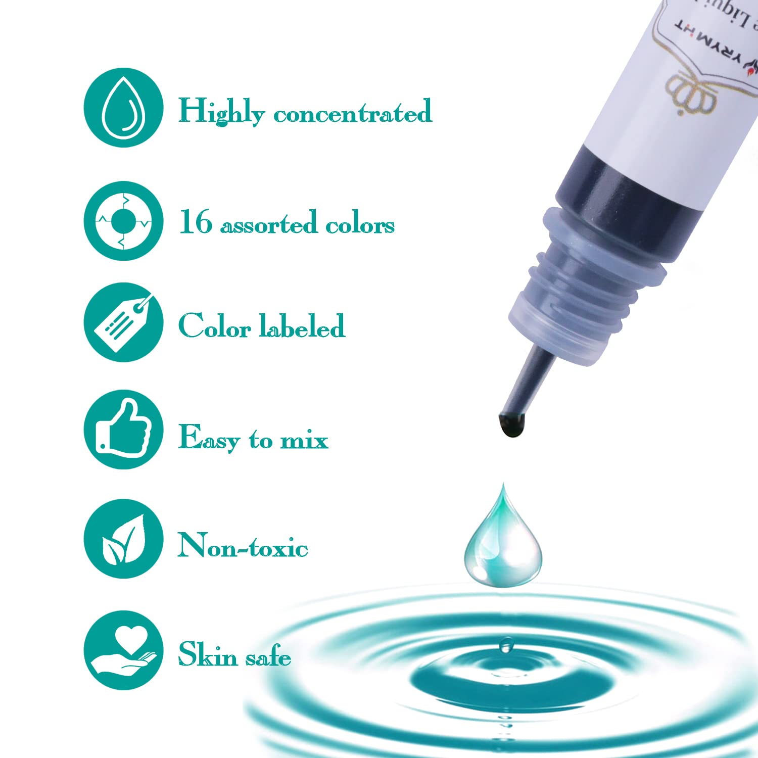 YRYM HT Candle Dye - 16 Popular Colors Candle Making Liquid Dye for Candle Making - Candle Color Dye for Candle Making, Safe and Natural (16 Bottle)