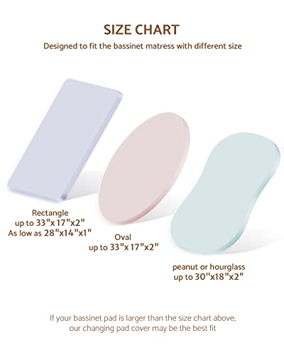 Muslin Bassinet Sheet for Baby Girl Boy, Muslin Cotton Fitted for Oval Hourglass and Rectangular Bassinet Mattress Pad, Stylish Boho Bassinet Sheets Baby Nursery, 2 Pack (Sunshine& Brown)