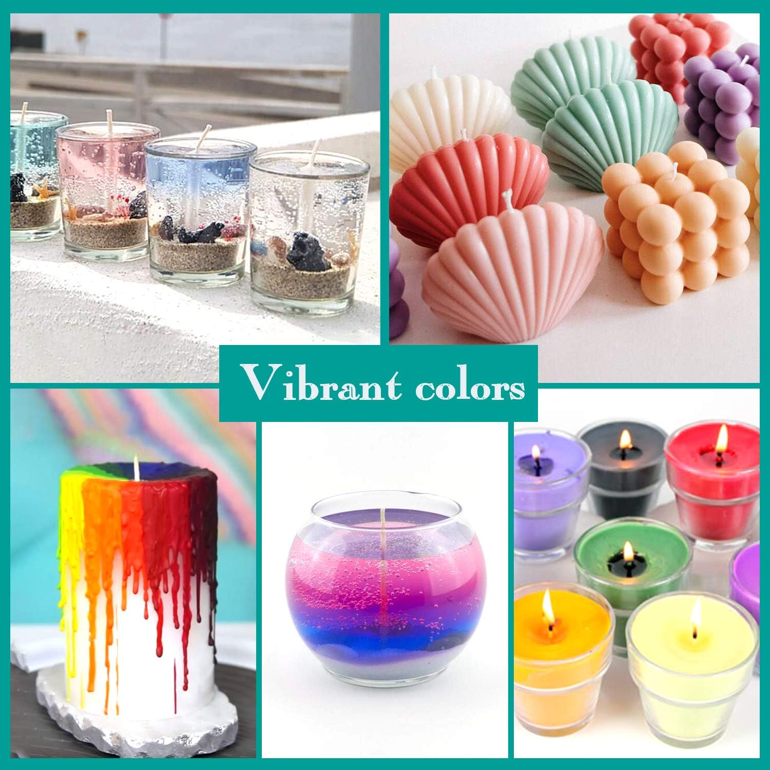 YRYM HT Candle Dye - 16 Popular Colors Candle Making Liquid Dye for Candle Making - Candle Color Dye for Candle Making, Safe and Natural (16 Bottle)