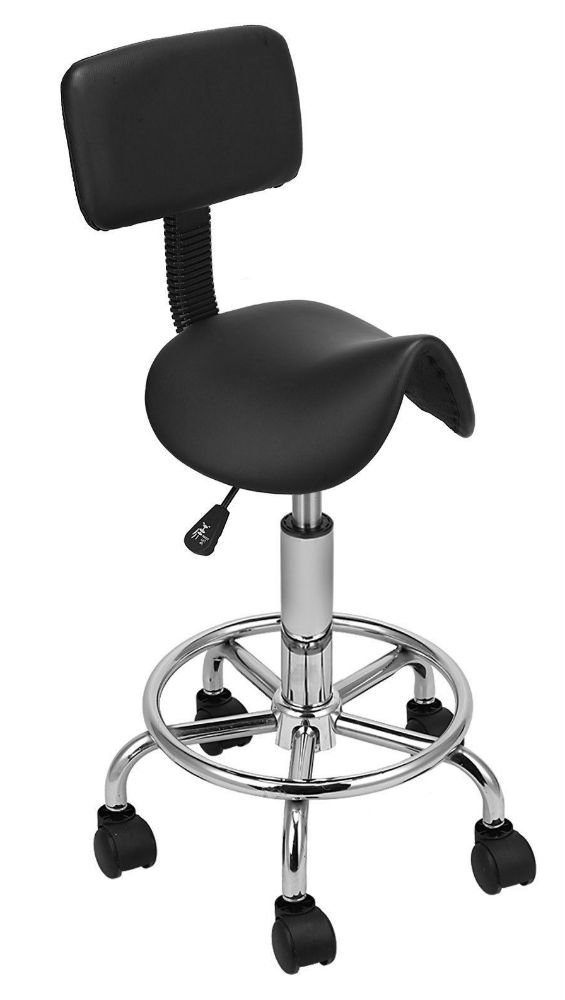 Hydraulic Saddle Salon Stool Massage Chair Tattoo Facial Spa Office Backrest