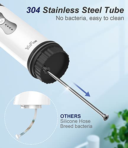 Water Dental Flosser Portable Cordless for Teeth - YaFex Water Teeth Pick Cleaner Rechargeable Dental Oral Irrigator with DIY Mode, 5 Jets, Travel Case (Black)