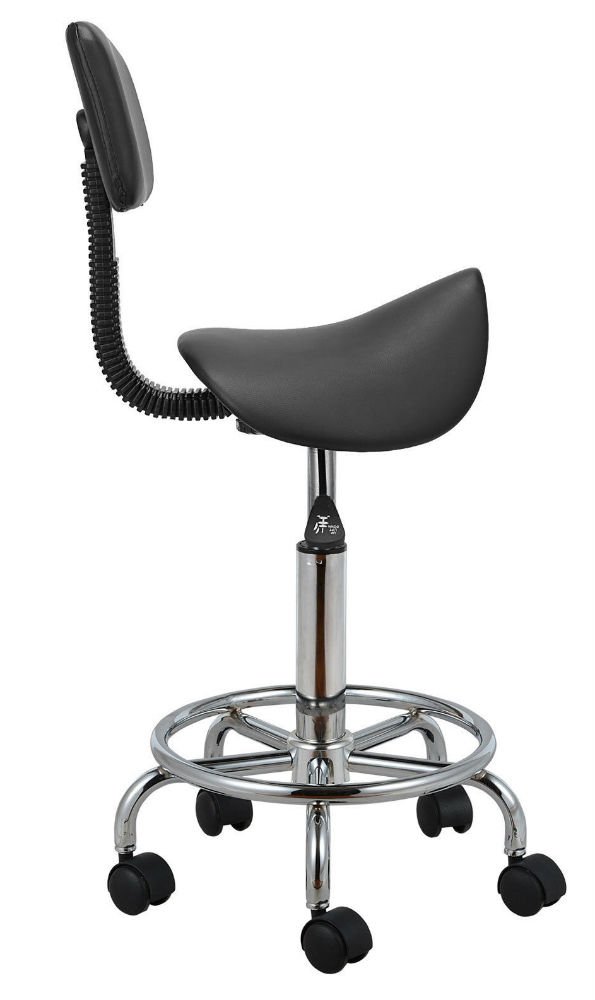 Hydraulic Saddle Salon Stool Massage Chair Tattoo Facial Spa Office Backrest