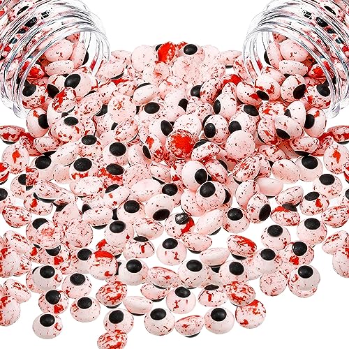 Halloween Edible Bloody Candy Eyes 3.8 oz Candy Bloody Eyeballs 2 Bottles of Edible Small Bloody Eyes for Cake Cookie Dessert Decorating Halloween Eyeballs Sweets for Halloween Birthday Party Supplies