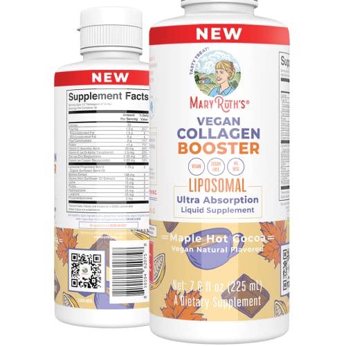 Collagen Booster Liposomal & Organic Protein Powder Plant-Based Bundle by MaryRuth’s | Vitamin C & E, Zinc, Copper & Silica | Skin Care & Joint Support Supplement | Vegan | Gluten Free | Non-GMO